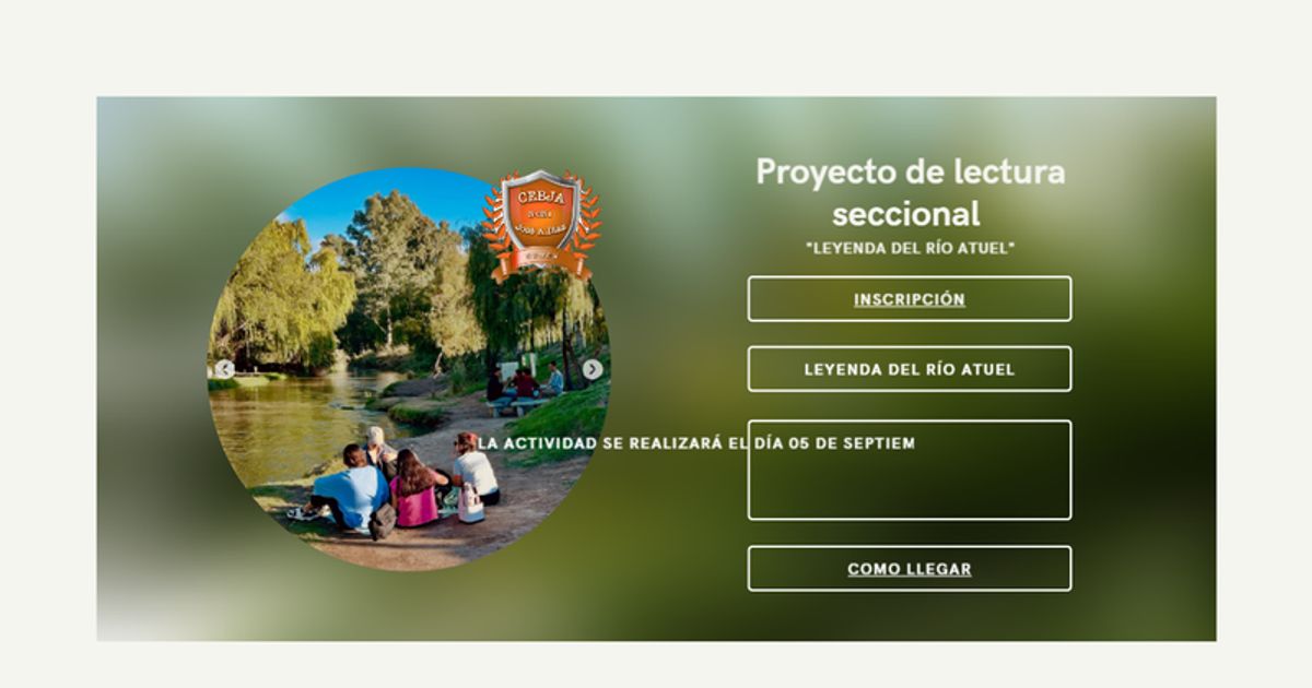 Sitio Web Proyecto de lectura seccional "Leyenda del Río Atuel"